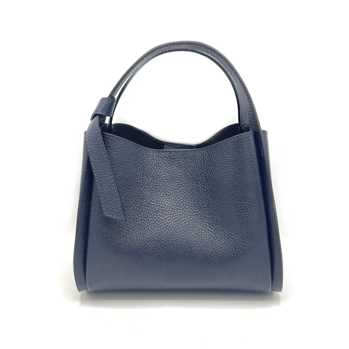 Leather Handbag in Dark Blue – ISABEL HARVEY