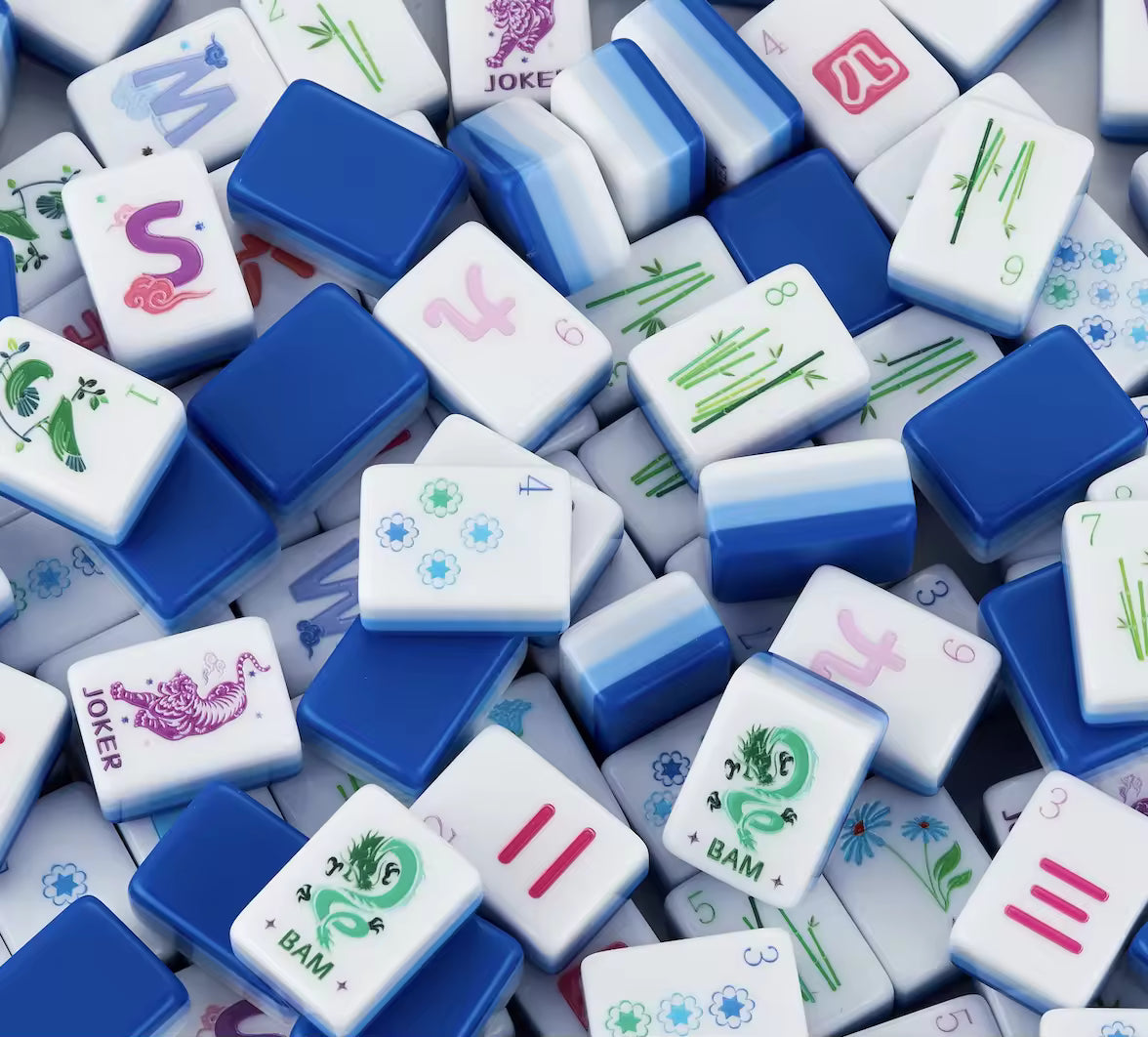 Mahjong Tiles in Blue – ISABEL HARVEY