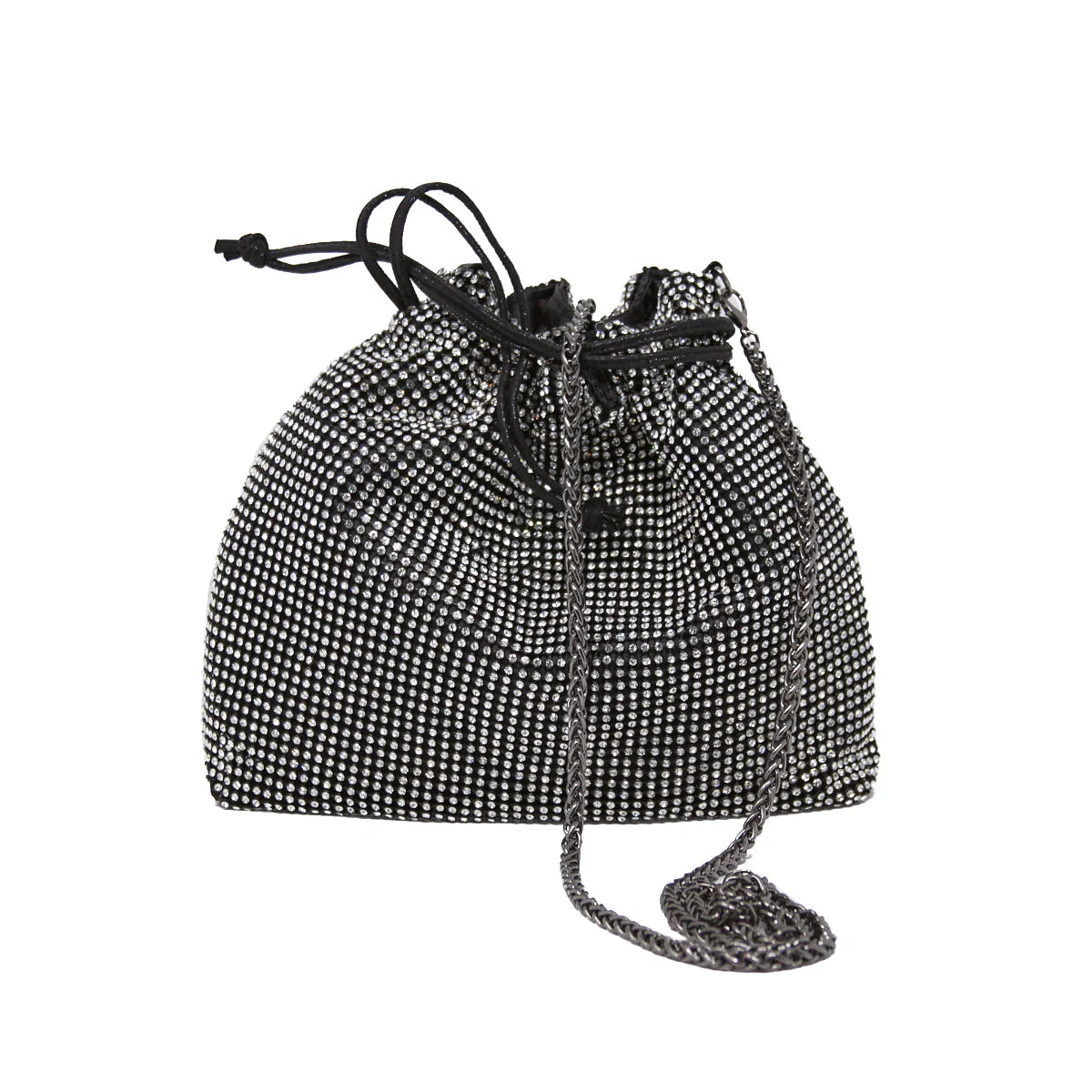 Metallic Drawstring Bag in Black – ISABEL HARVEY